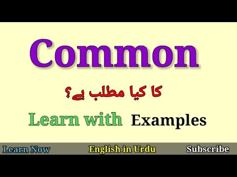 Common Meaning in Urdu
