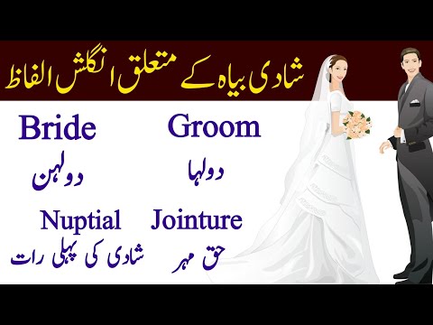 Wedding Vocabulary |Wedding Words With Urdu meaning |English Urdu Bolchal