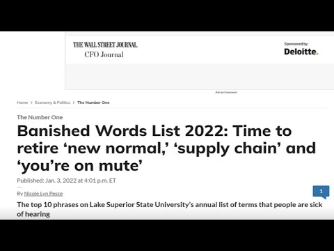 University banished word list 2022