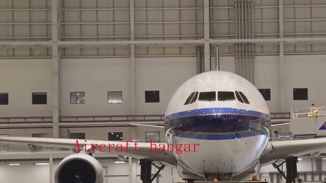 Long span steel structure aircraft hangar construction