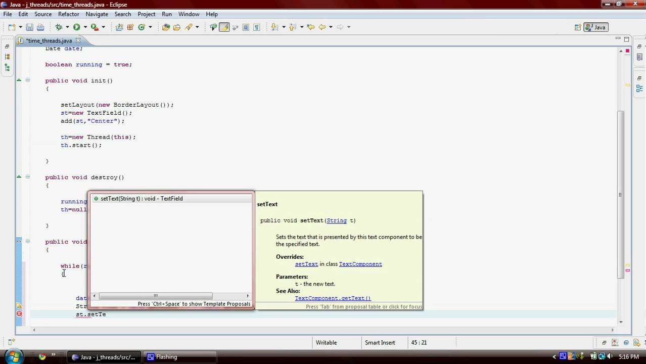java applet tutorials 6/6 - Threads