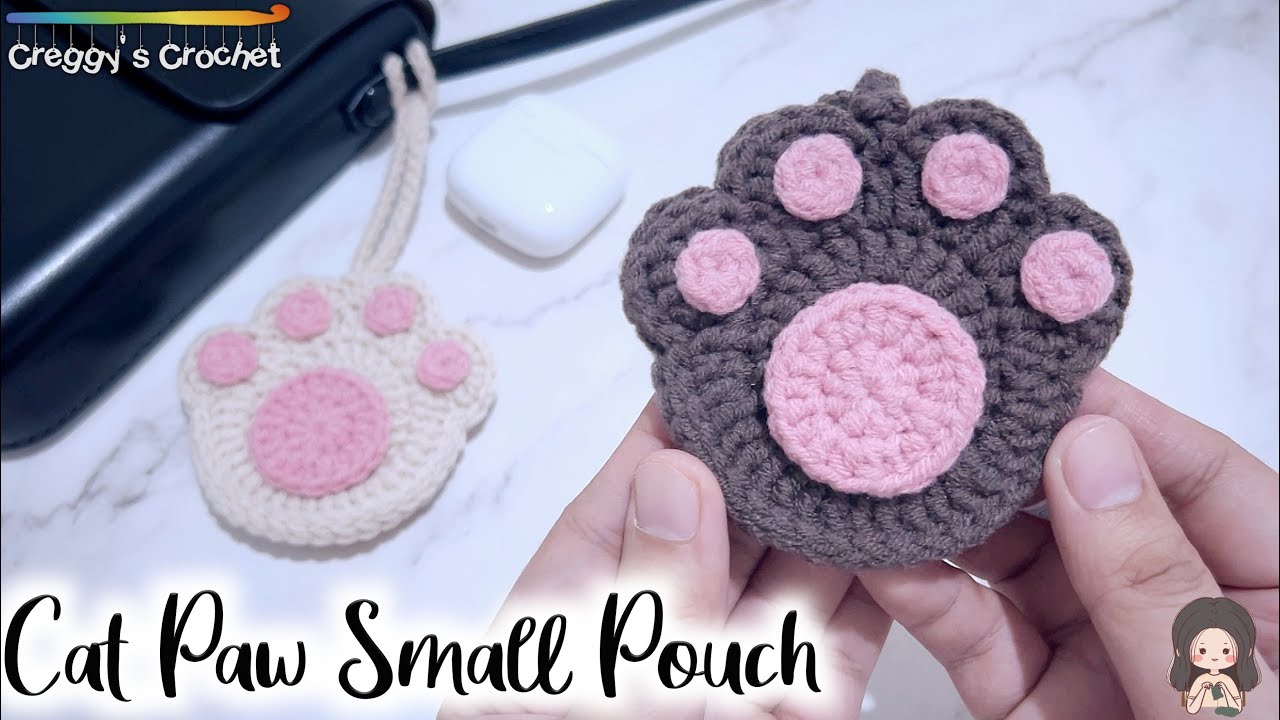 CROCHET “Cat Paw” Small Pouch | Tutorial