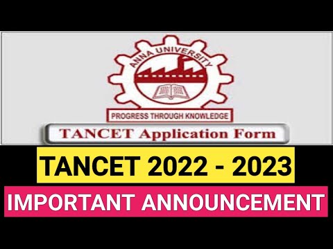 TANCET 2022 EXAM | ANNA UNIVERSITY | ONLINE REGISTRATION | ANNOUNCEMENT | FULL DETAILS IN TAMIL !!