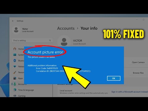 Account picture error in Windows 11 / 10 / 8 - How To Fix This Picture failed or Couldn't be Saved ✅