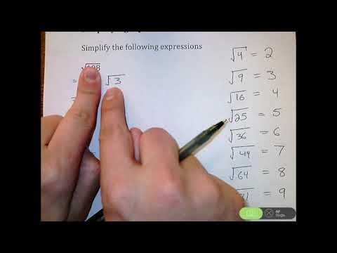Simiplifying Square Roots