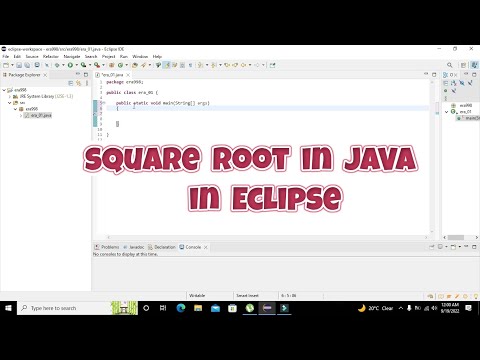 how to take square root of a number in java in eclipse | find under root in eclipse