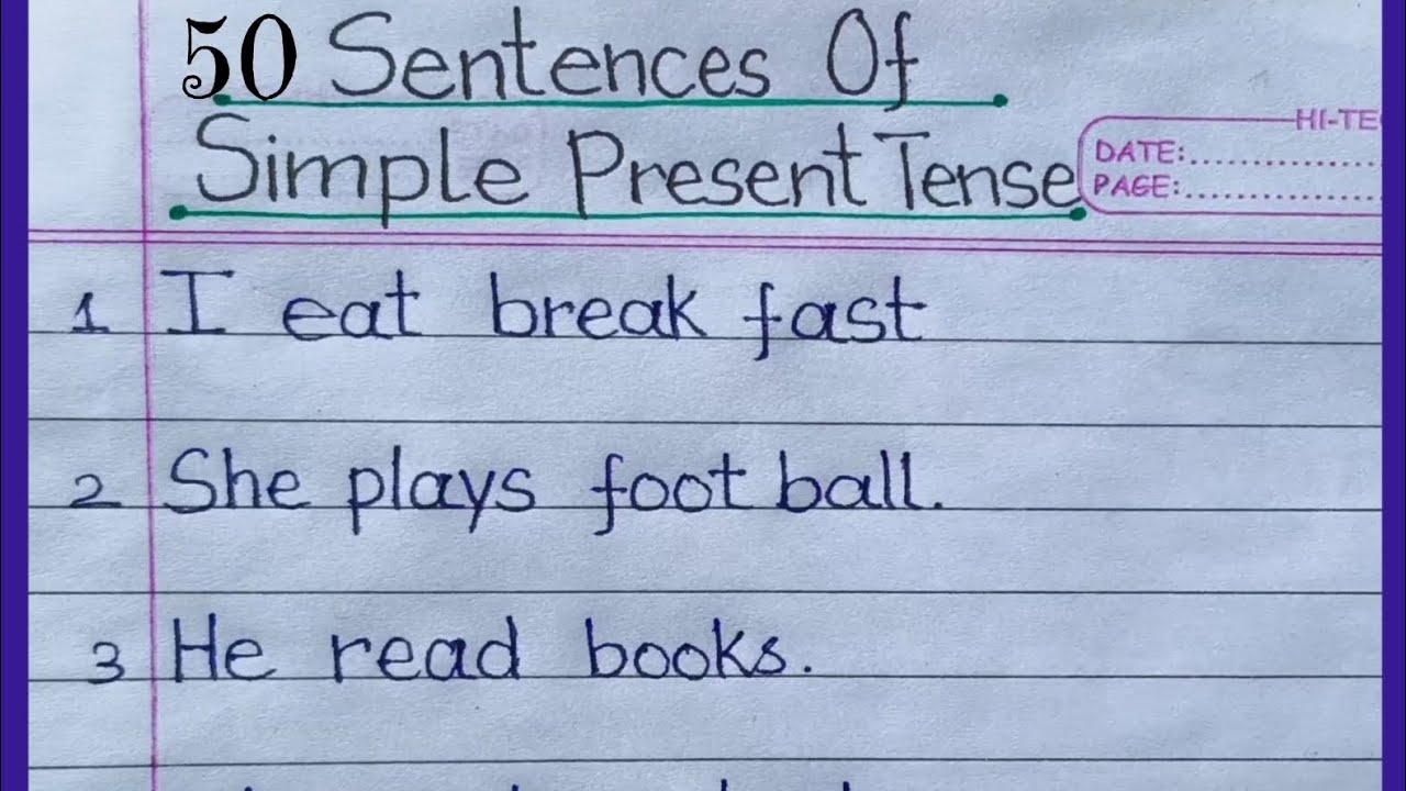 50 Sentences Of Simple Present Tense| 50 examples of Present Simple Tense in English grammar