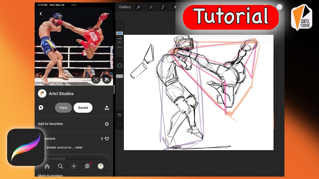 How to draw a fighting pose EFFECTIVELY from a reference image (Drawing Tutorial )