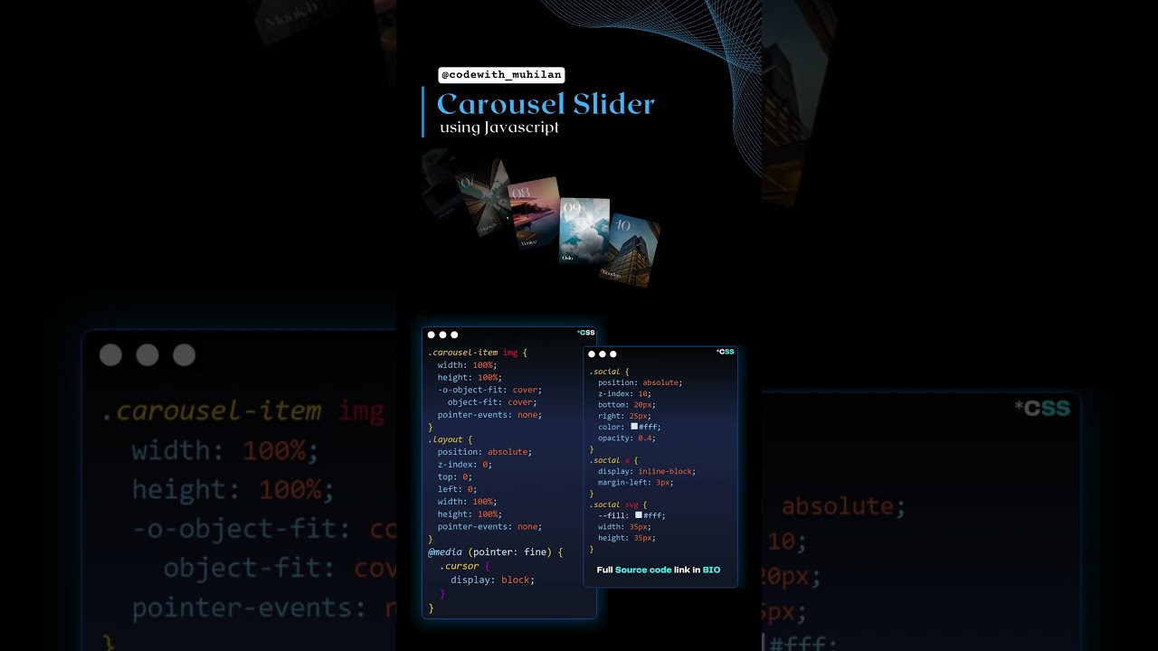 Carousel Slider #codewith_muhilan #css #coding