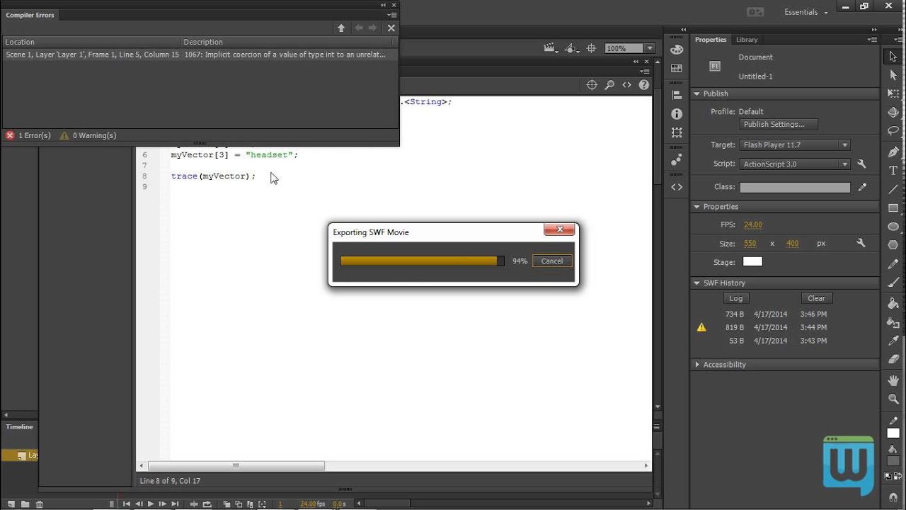 9- Vectors - Mobile Apps Development Video Tutorials Using Adobe Flash Prof CC -WzTechno