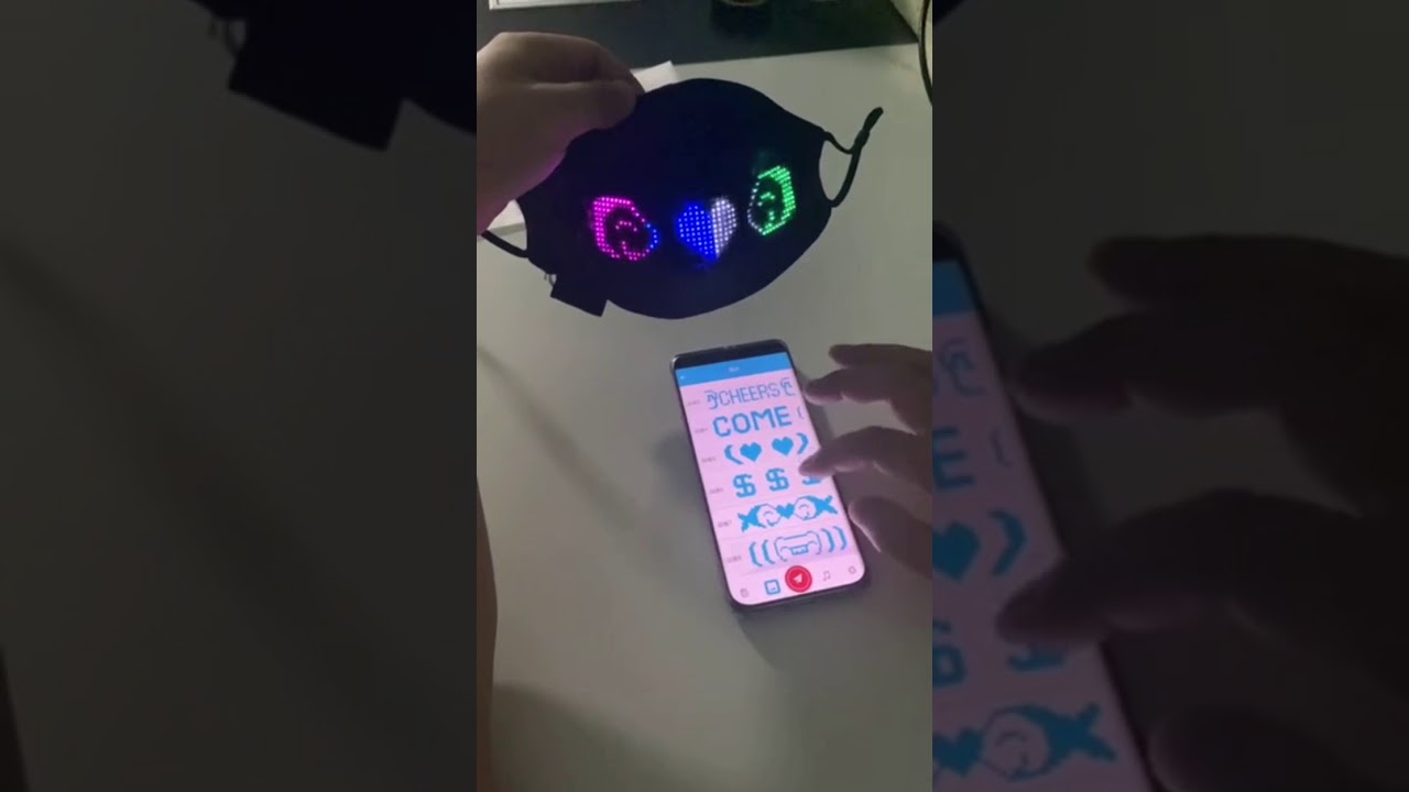 Máscara LED DIY Máscara de carnaval luminosa, Máscara de polvo programable, Pantalla a color rodante