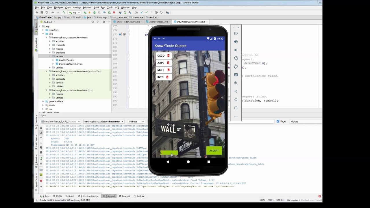 KnowTrade Android App Development Capstone Project Demo