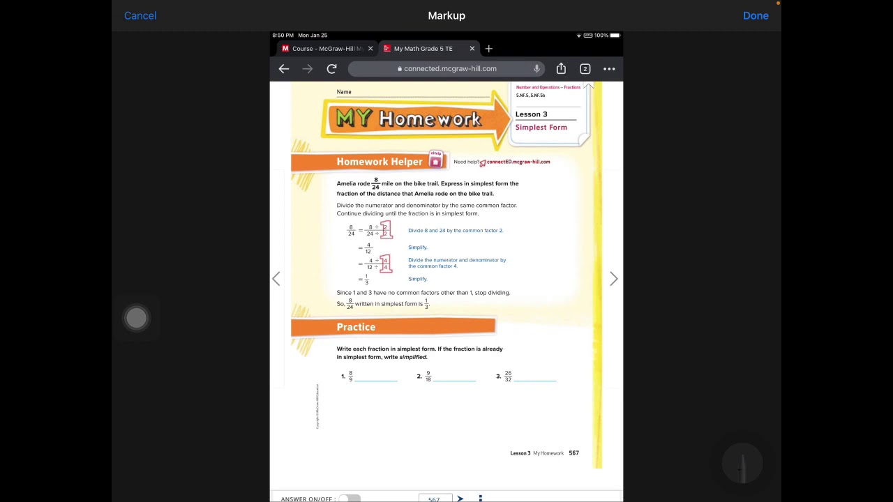 Chapter 8 lesson 3 Homework