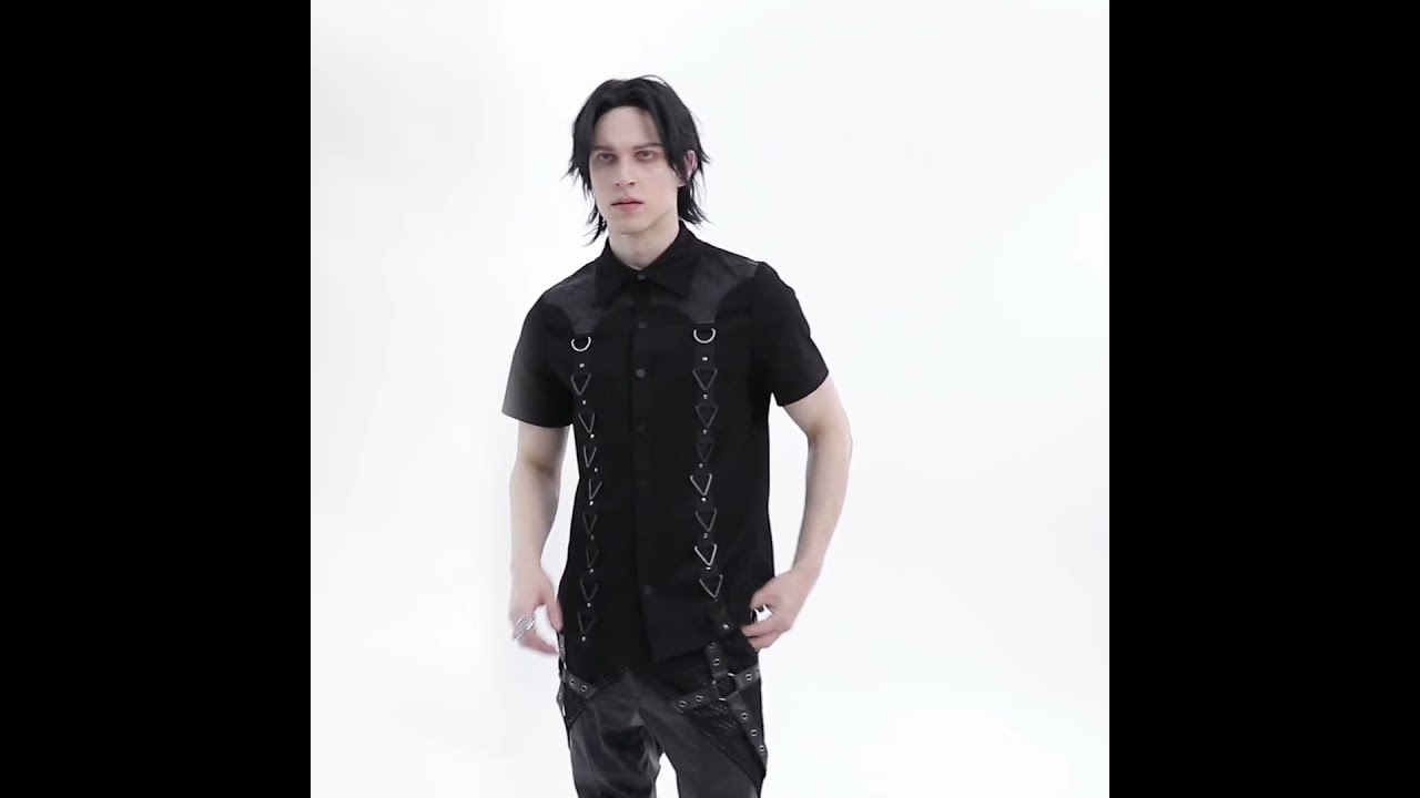 Punk Rave Triangle Straps Splice Shirt #punk #punkboy #punkstyle #punkmetal #goth  #lookbook