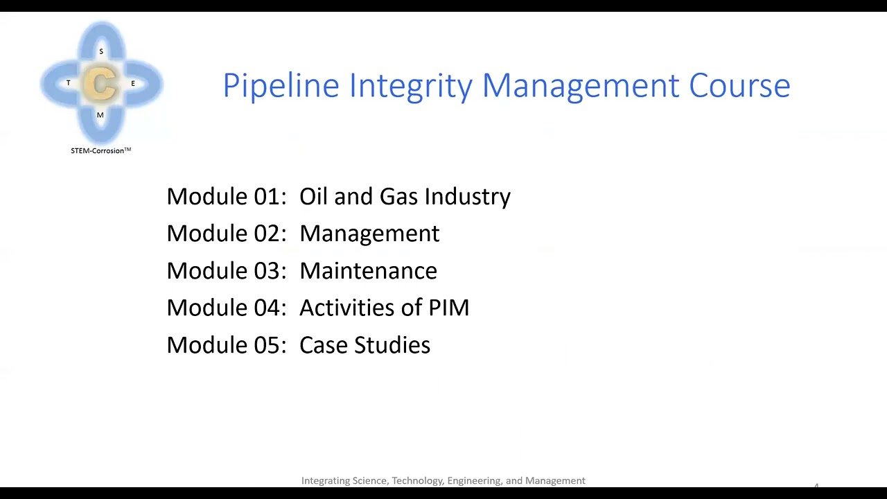 STEM_Corrosion Course: Pipeline Integrity Management