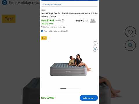 Sale $29.88 Intex 18" High Comfort Plush Raised Air Mattress Bed with Built-in Pump - Queen