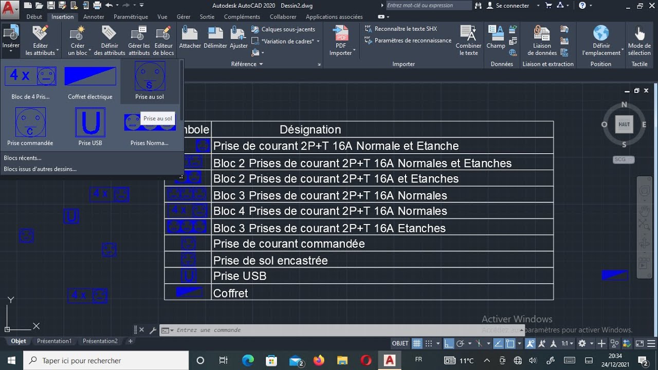 C1. Comment Créer une Légende Electrique Pro sur AutoCAD | Les Prises