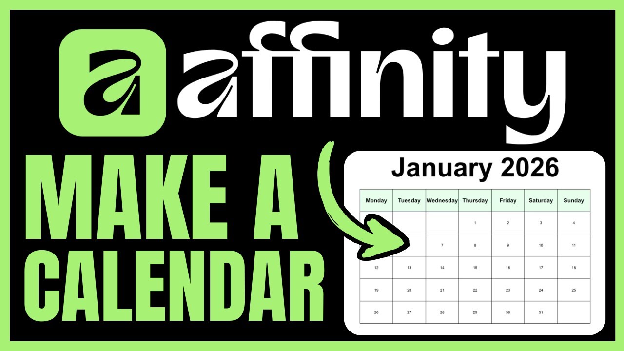 How To MAKE A CALENDAR In Affinity (QUICK & EASY) 2026