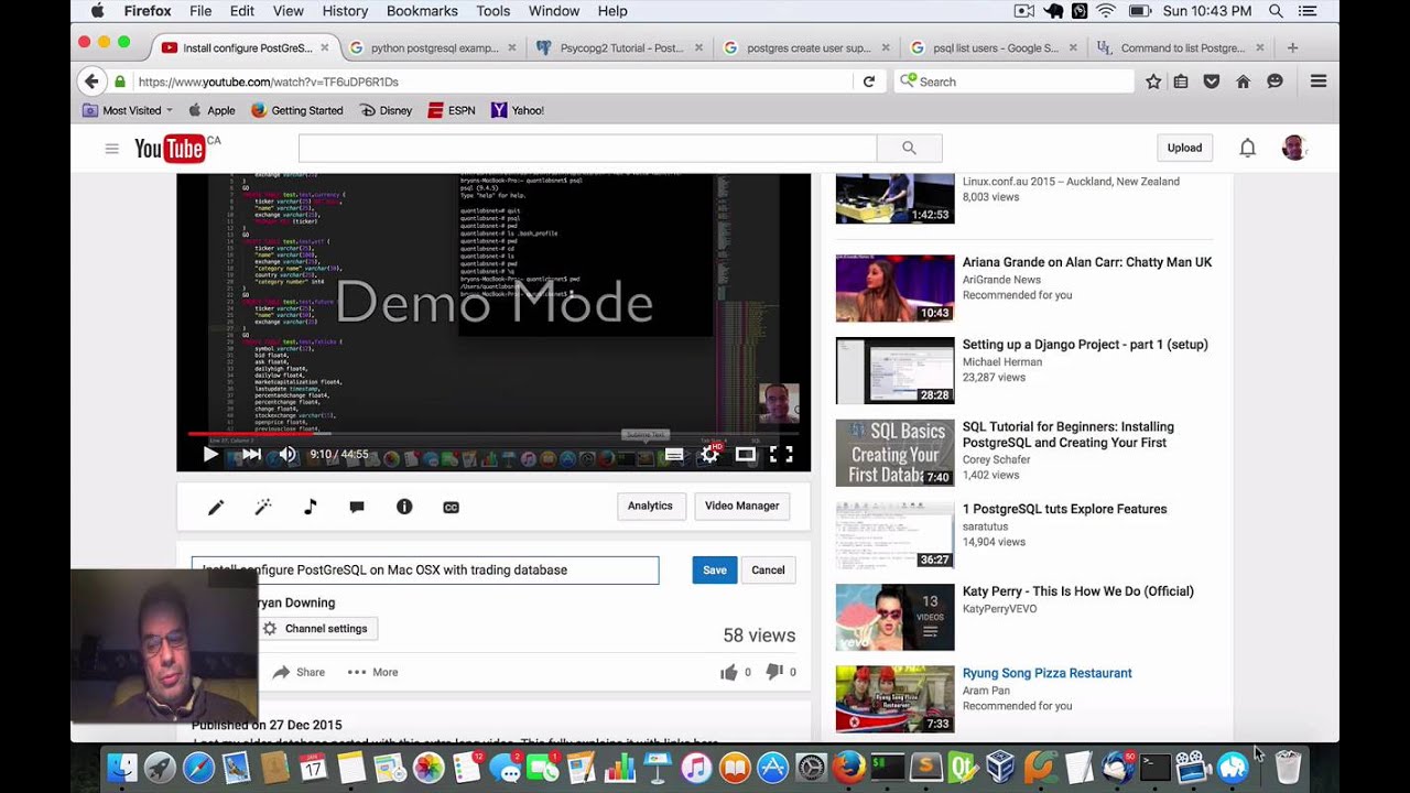 Demo of Using Python to Connect to PostGreSQL trading database