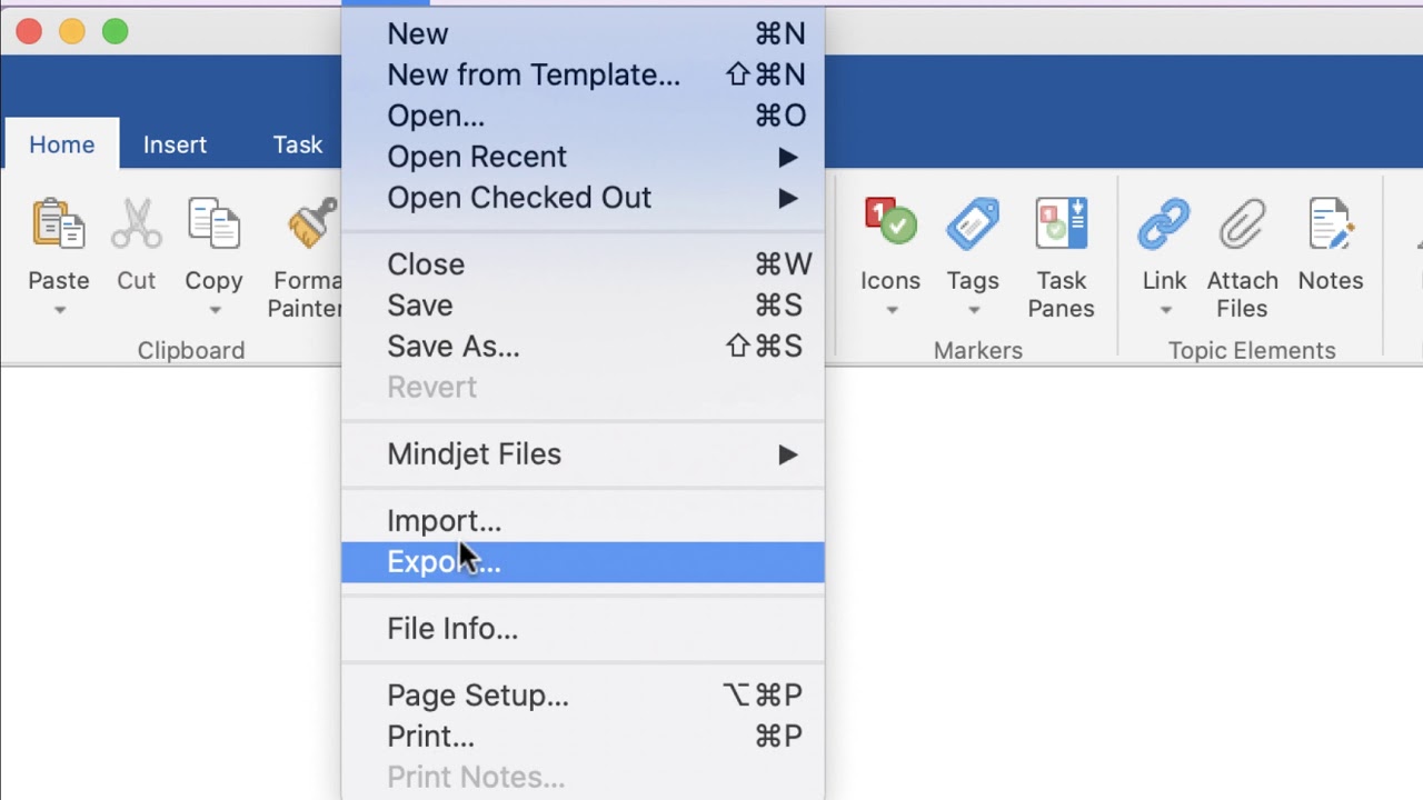MindManager (Mac) Tutorial - Exporting