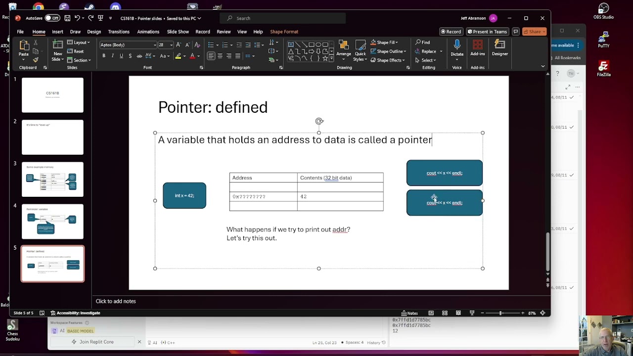 CS161B Module 9 Pointers