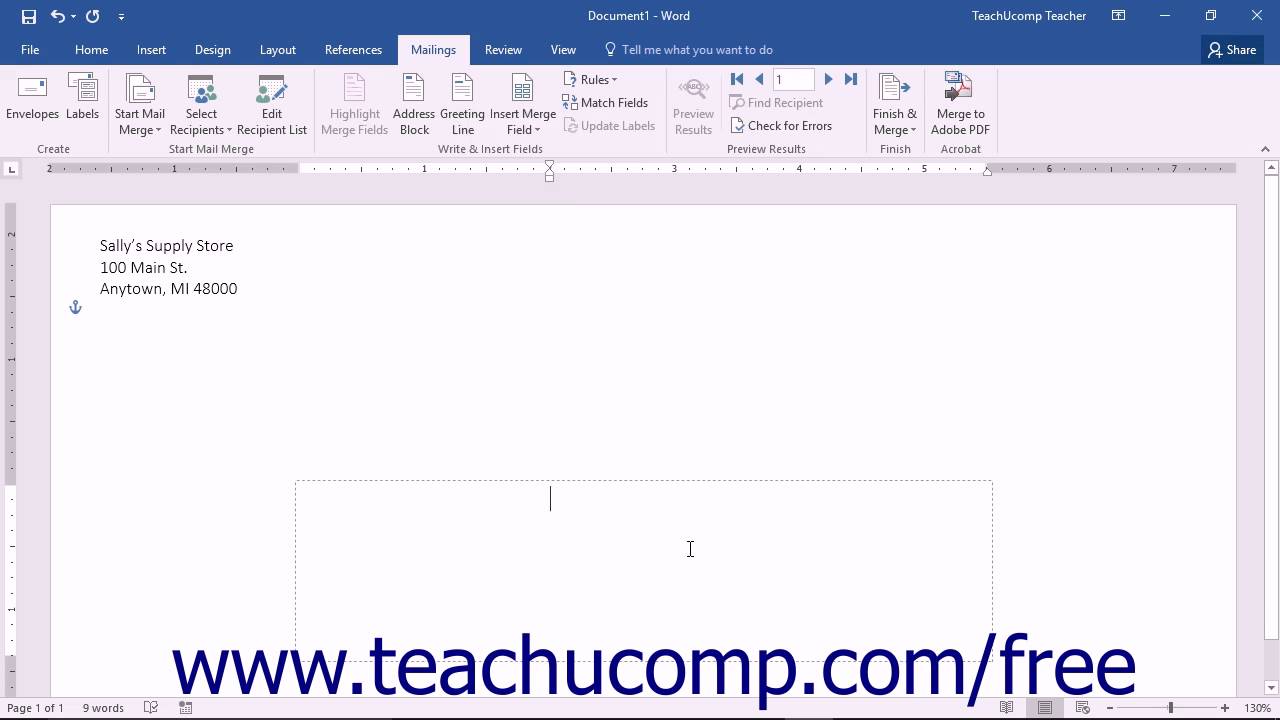 Word 2016 Tutorial Inserting and Deleting Merge Fields Microsoft Training