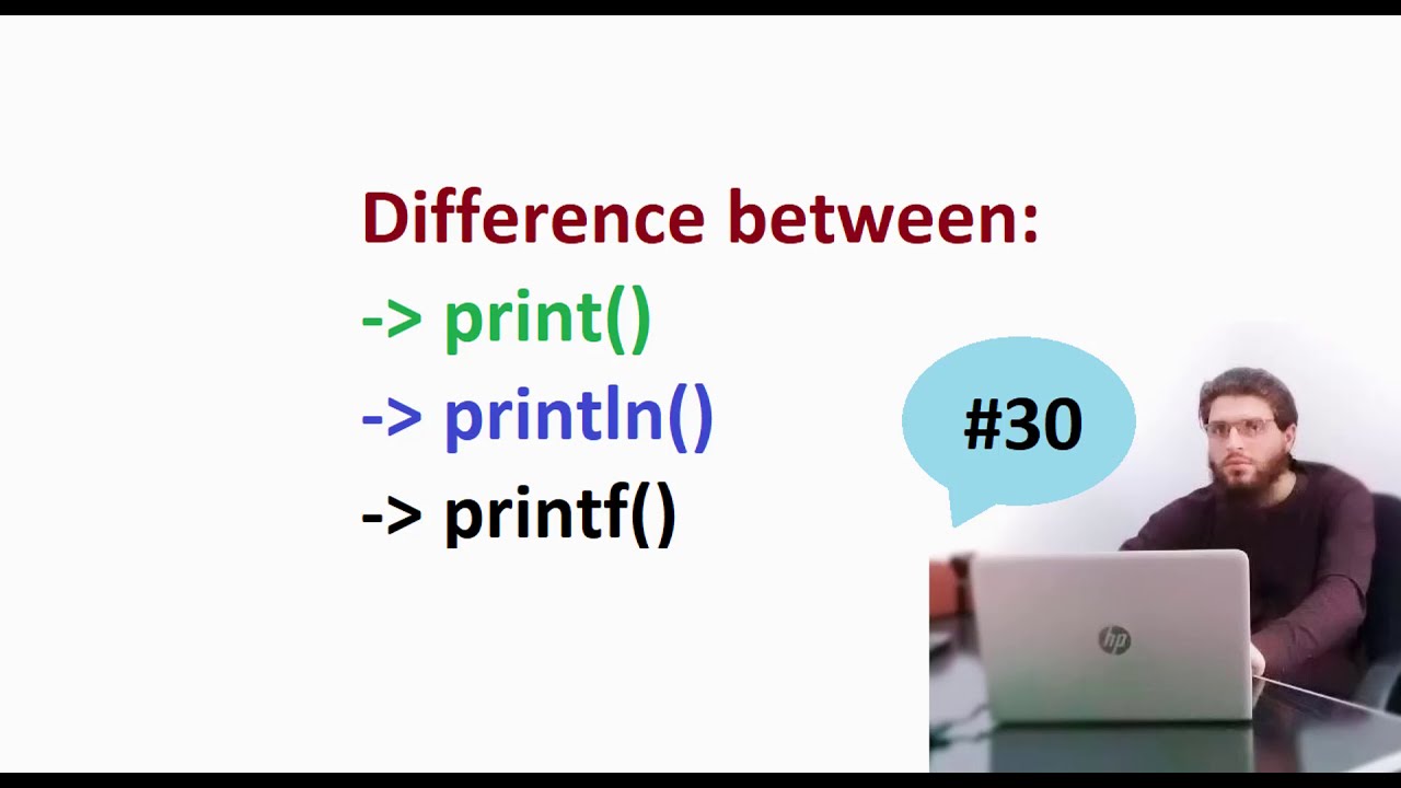Session30  Difference between print, println & printf method in Java - Pashto