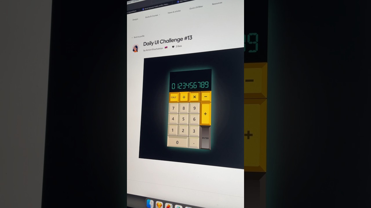 Daily UI challenge - calculator design #shorts #dailyui #ui #graphicdesign