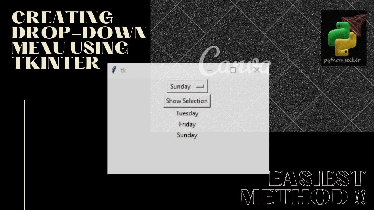 Creating Drop-Down Menu Using Tkinter