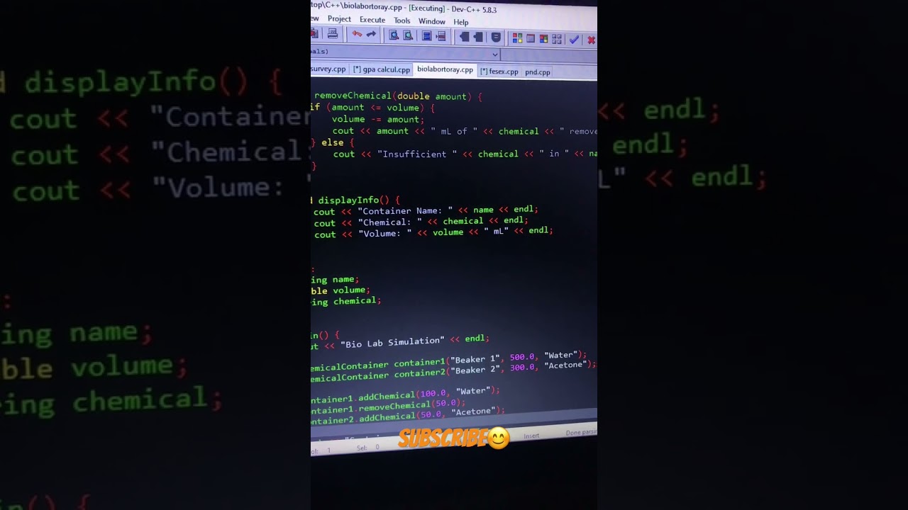 bio lab IDE dev c++ #cppprogramming