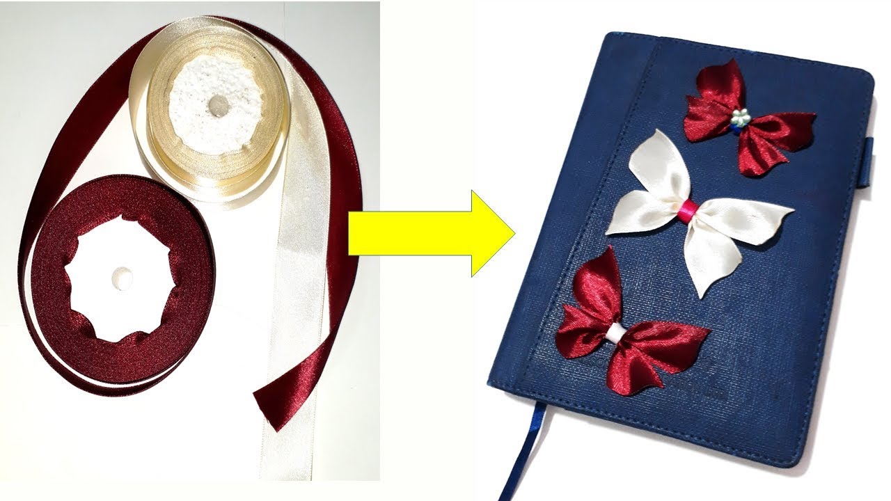 How to make butterfly with satin ribbon ||Handmade butterflies with satin ribbons