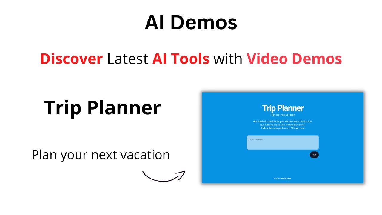 Plan Your Next Vacation with Trip Planner AI | Trip Planner AI Demo