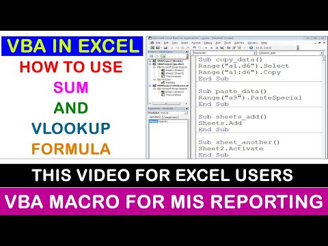 Learn How to use formula in VBA Macro How to use Vlookup in VBA Macro How to use sum in VBA ...