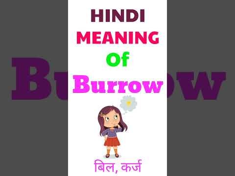 Burrow meaning in hindi | Burrow ka matlab kya hota hai | meaning of Burrow in hindi