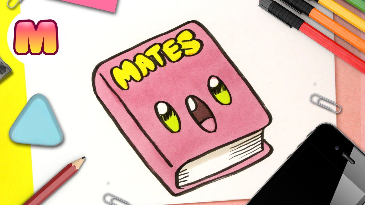 HOW TO DRAW A KAWAII BOOK - Easy Kawaii Drawings - HOW TO DRAW KAWAII SCHOOL SUPPLIES