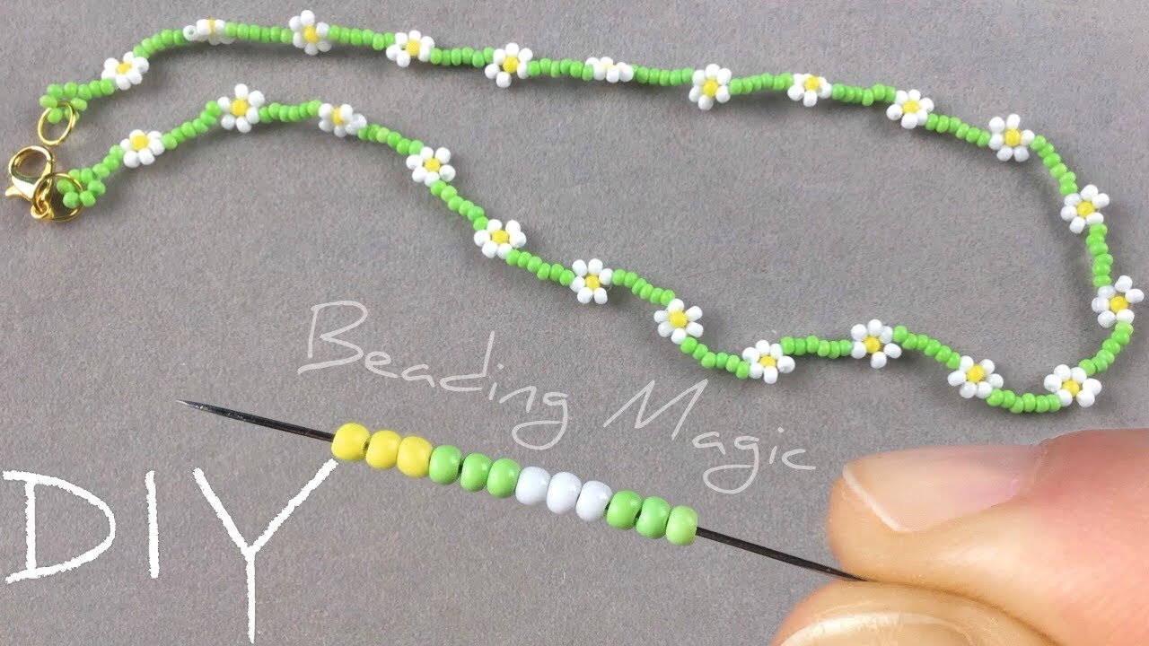 Daisy Chain Necklace Tutorial: Daisy Seed Bead Necklace