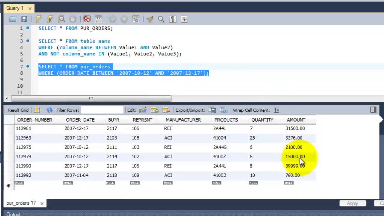 SQL Complete Tutorial - BETWEEN Operator with NOT IN example- Part 15