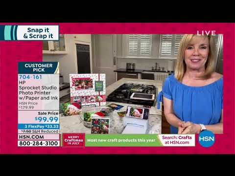 HP Sprocket Studio Photo Printer with Paper and Ink