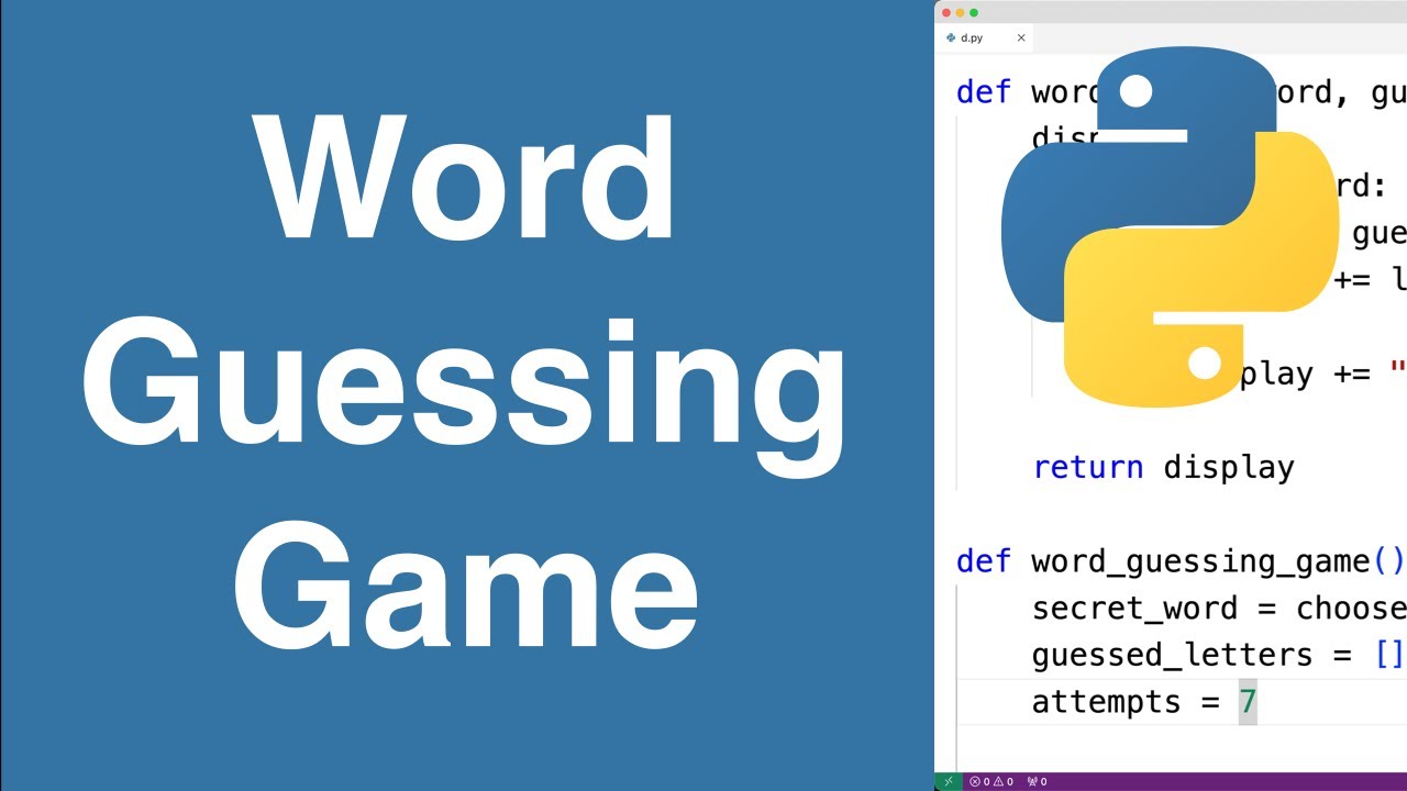 Word Guessing Game (Like Hangman) | Python Example
