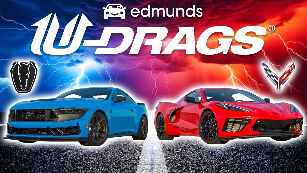 2024 Ford Mustang Dark Horse vs. 2025 Chevrolet Corvette Stingray | Edmunds U-Drags