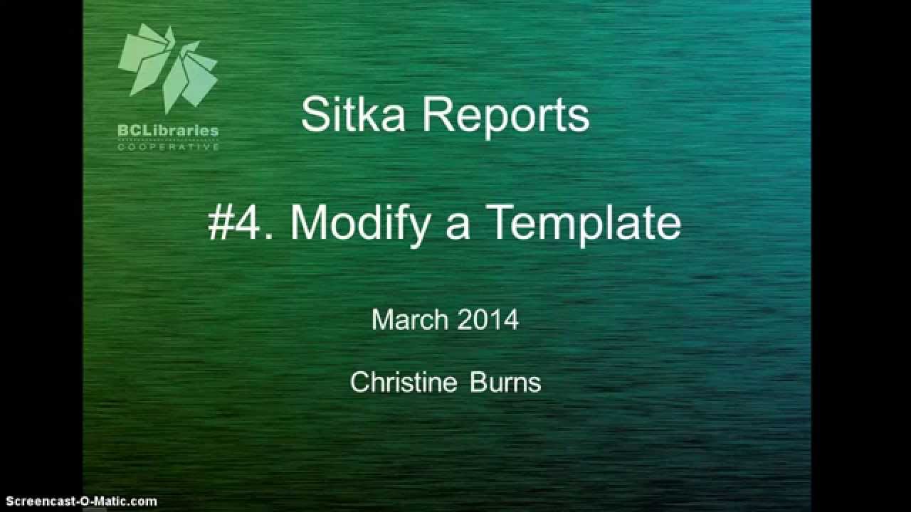 Reports #4 - Modify a Template