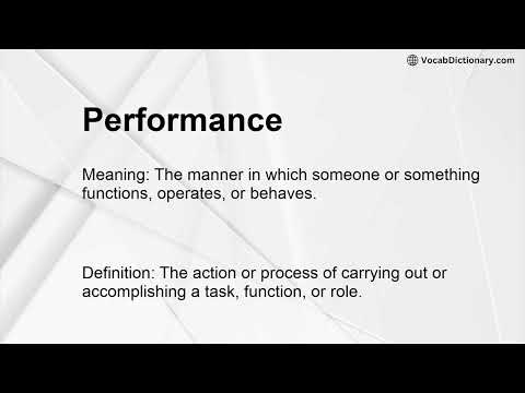 Performance Meaning