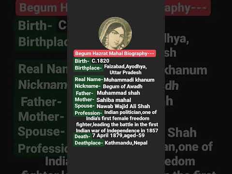 Begum Hazrat Mahal Biography---