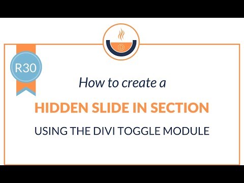 Divi Tutorial - Recipe #30 - How to create a Hidden Slide In Section using the Divi Toggle Module