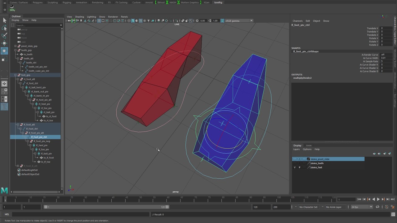 Movable pivot rig tip