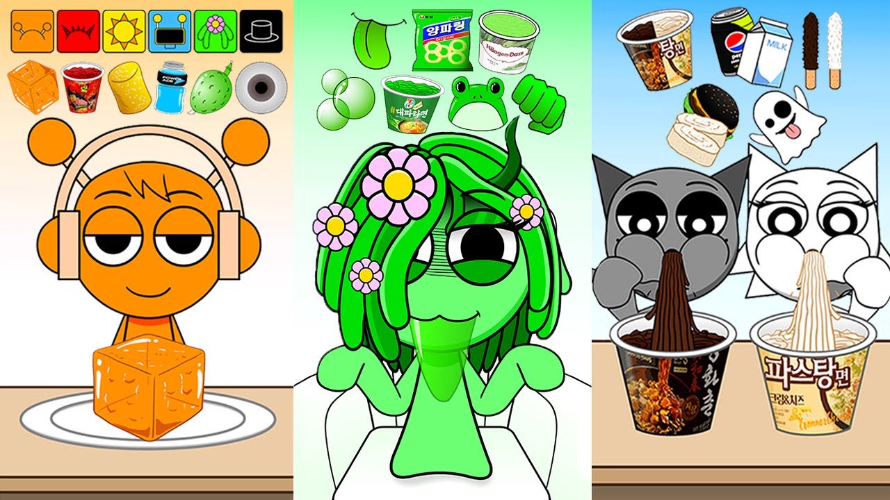 Incredibox Sprunki Color Emoji Mukbang | Cartoon Animation | MOOMOOSTUDIO