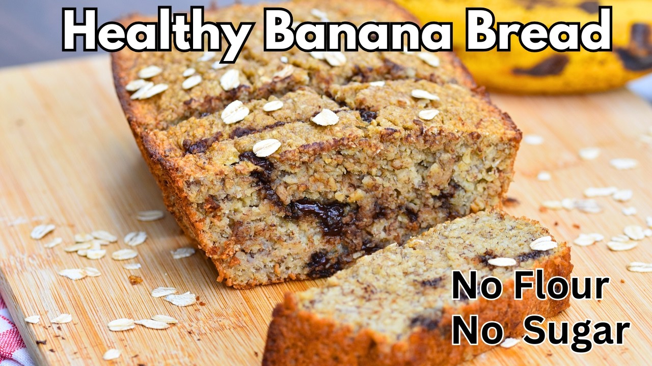 Healthy Banana Bread without Flour, Refined Sugar, Oil or Butter