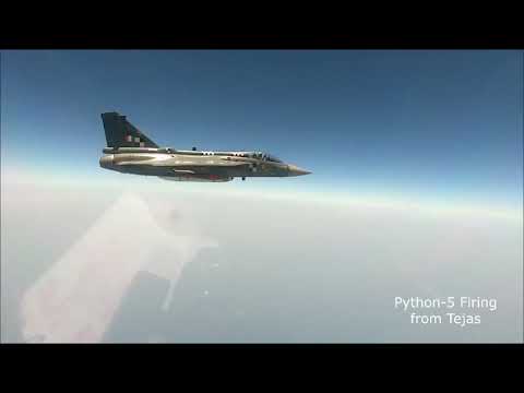 LCA Tejas firing Python-5 Air-to-Air Missile (AAM)