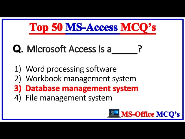 Mastering MS Access: Top 15 MCQs and Answers | Galaxy.ai