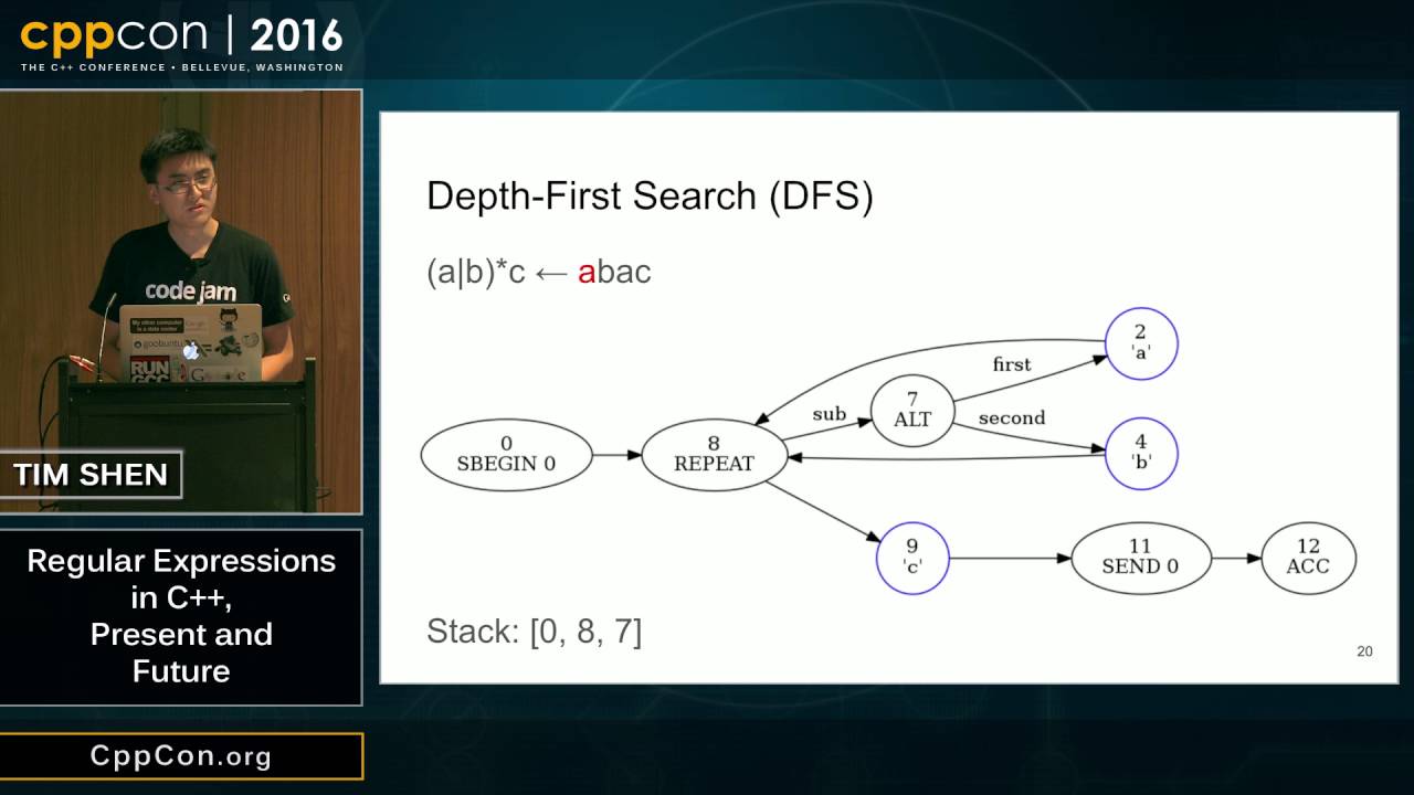CppCon 2016: Tim Shen “Regular Expressions in C++, Present and Future